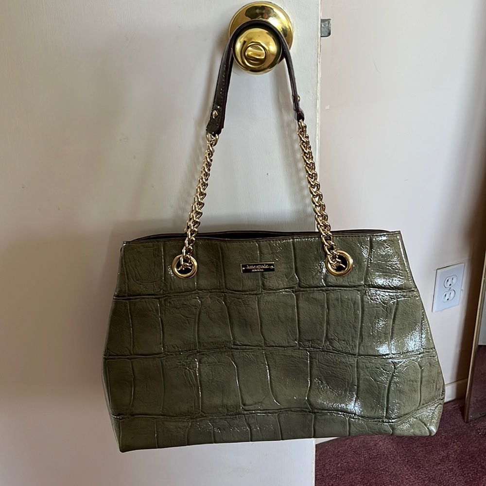 Beautiful Vintage Patent Leather Chain And Leather Ha… - Gem